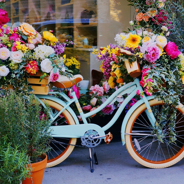 Bicycle With Flower - Etsy