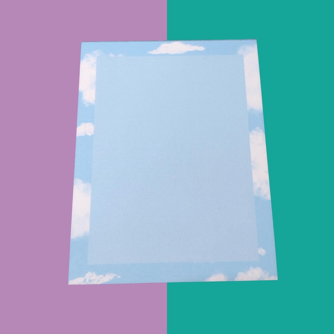Scattered Clouds Notepad - Cute Dreamy Stationery for Notes, Scrapbooks ...