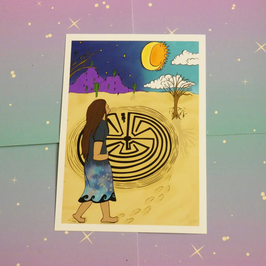O'odham Woman Celestial Desert Art Print | Man in the Maze Life Home ...