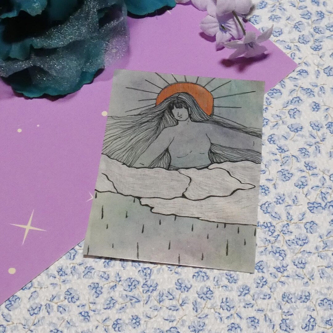 Monsoon Rain Sticker | Cozy Personification Laminated Sticker | Akimel ...