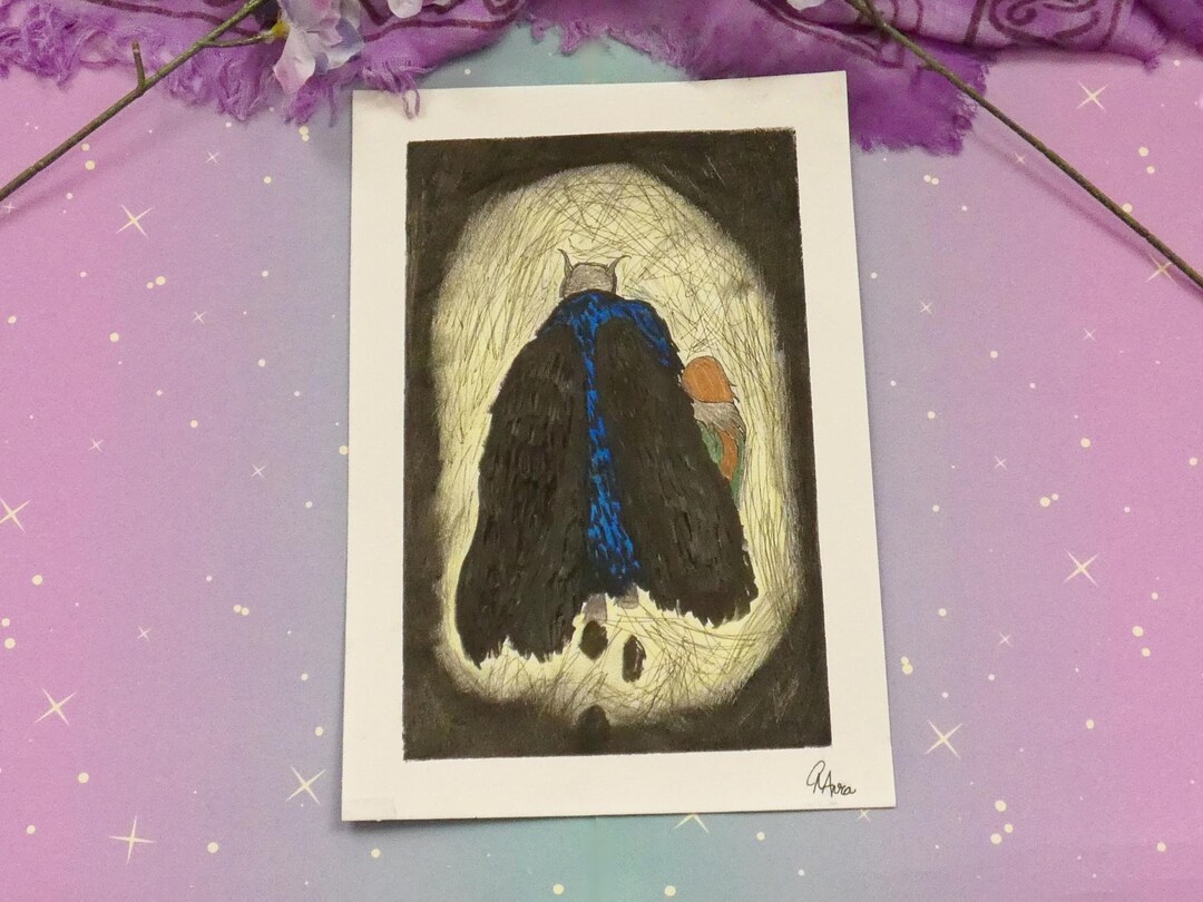 Spooky Moth Spirit Oil Pastel Orignal Artwork: Gothic Dark Fantasy Art ...