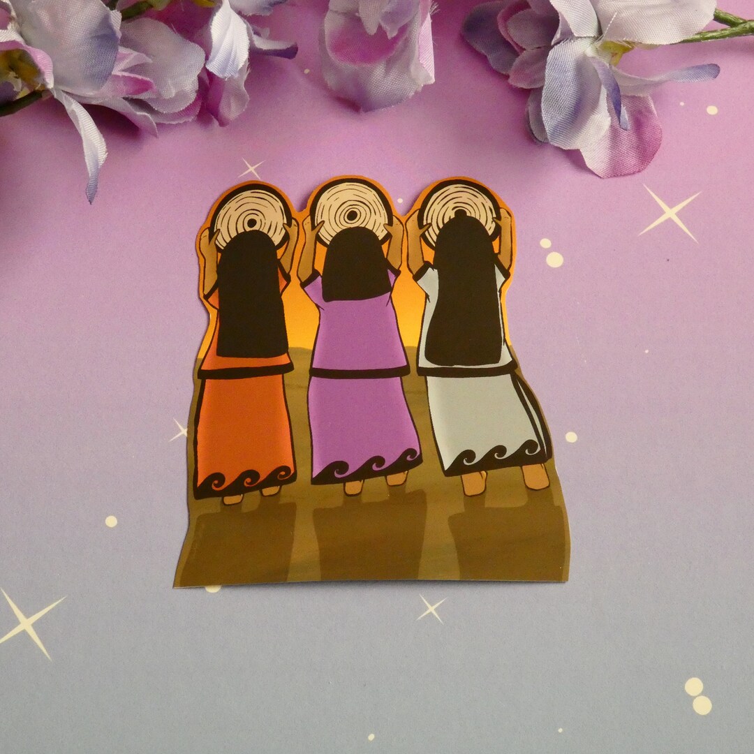 Sunset Basket Dancers Sticker | Native American O'odham Art Sticker ...