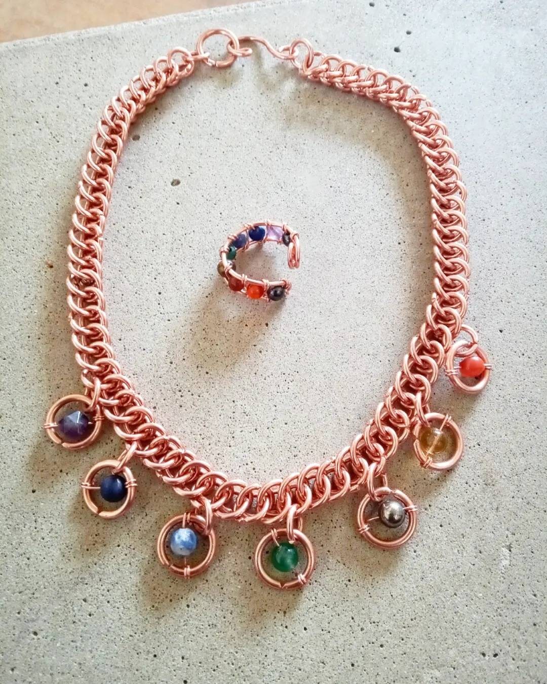 Copper Chakra Necklace and Chakra Ring - Etsy