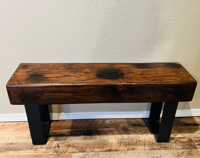 Rustic Beam Bench - Douglas Fir Solid Wood, Salvaged, Reclaimed, Old ...