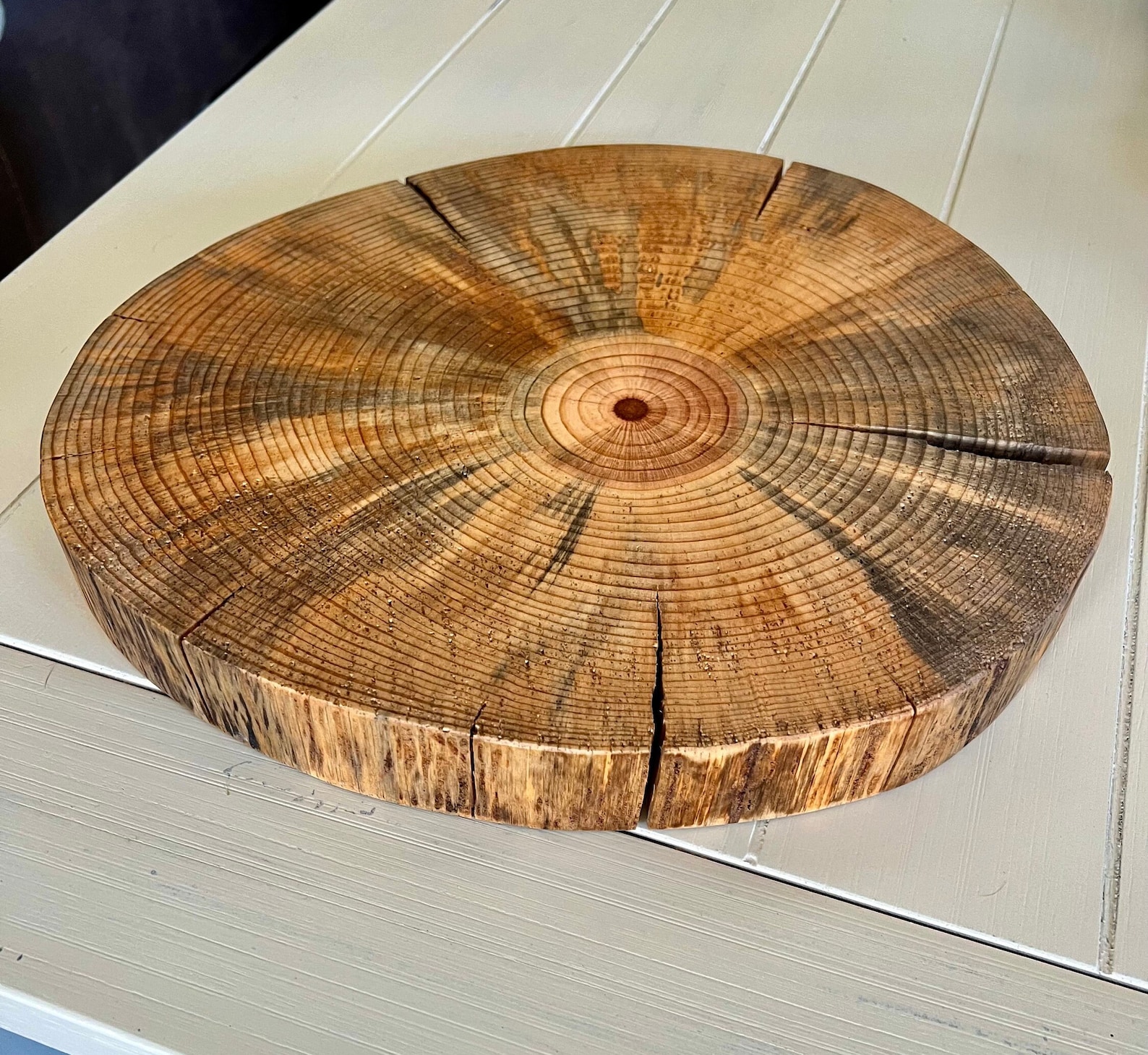 Live Edge Denim Pine Round, Trivet, Board, Cake Stand, Centerpiece ...