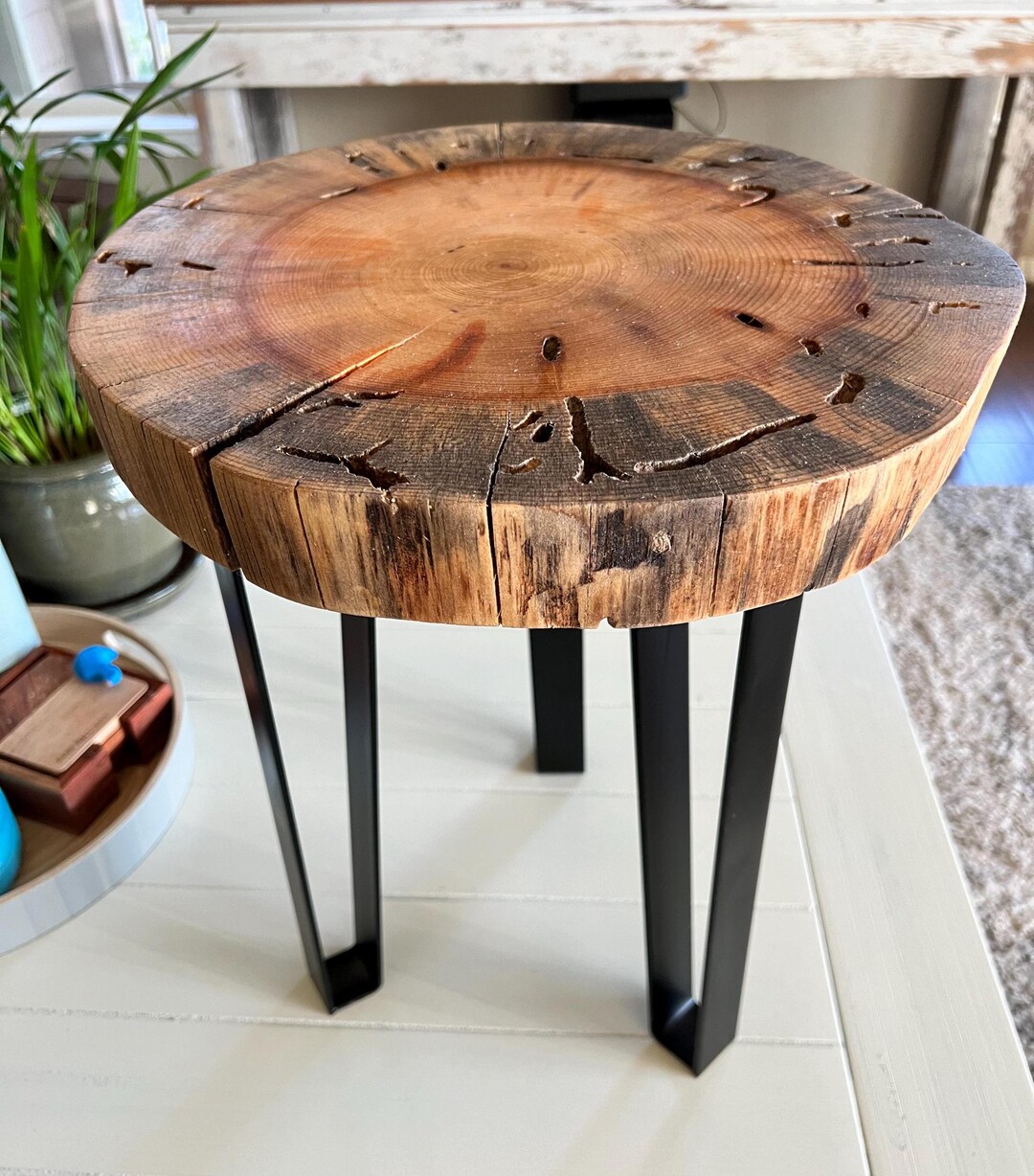Live Edge Pine Table, Stool, Stand - Etsy