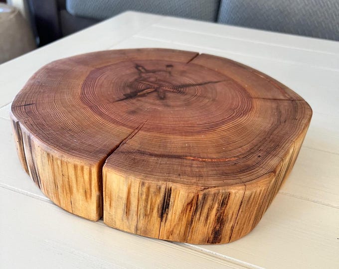 Live Edge Thick Cedar Round , Trivet, Board, Cake Stand, Centerpiece ...