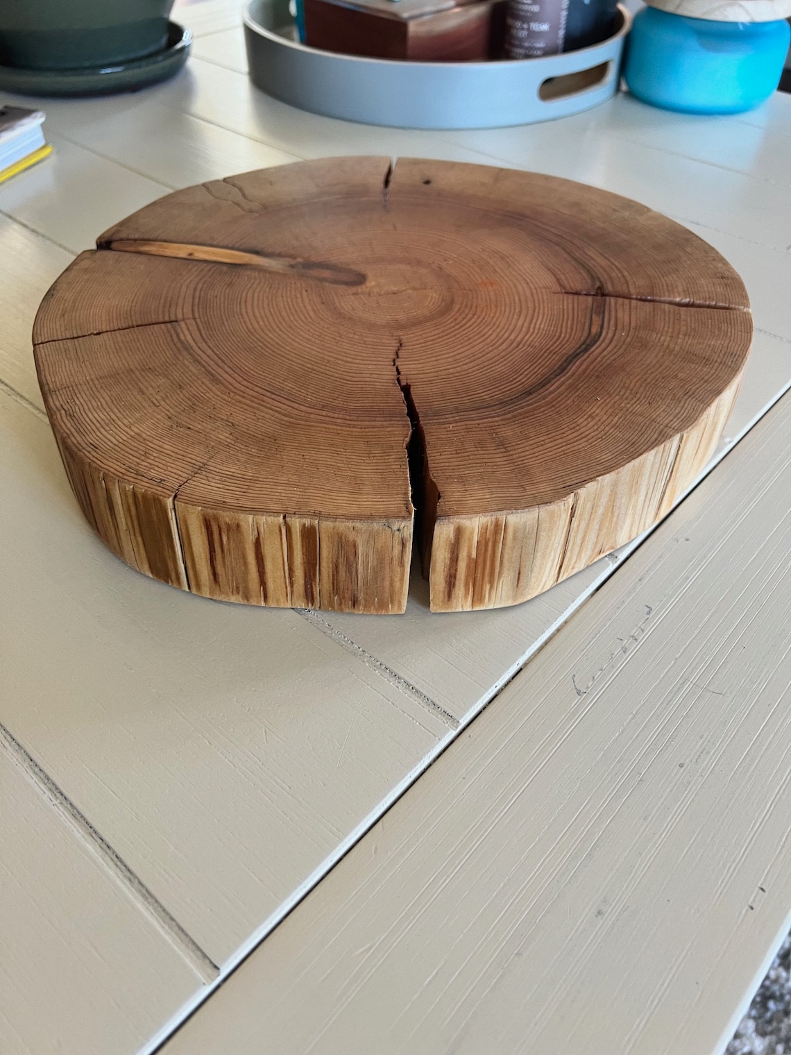 Live Edge Thick Cedar Round , Trivet, Board, Cake Stand, Centerpiece ...