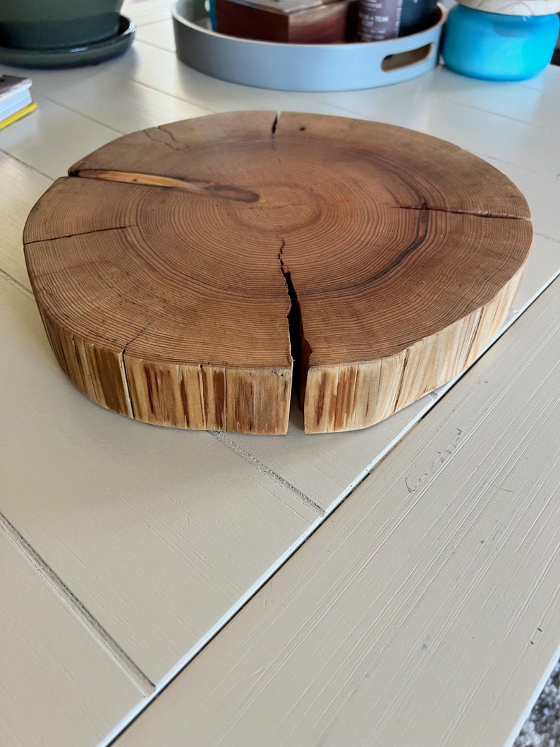Live Edge Thick Cedar Round , Trivet, Board, Cake Stand, Centerpiece ...