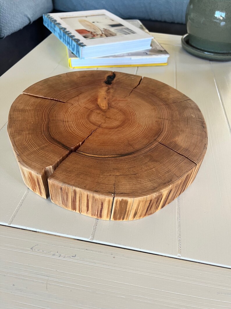 Live Edge Thick Cedar Round , Trivet, Board, Cake Stand, Centerpiece ...