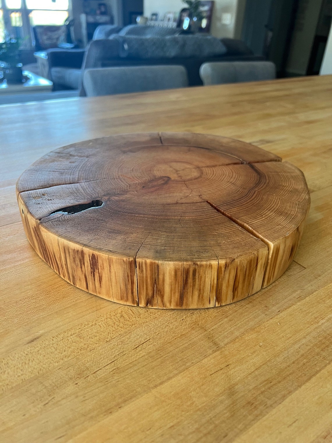 Live Edge Thick Cedar Round , Trivet, Board, Cake Stand, Centerpiece ...