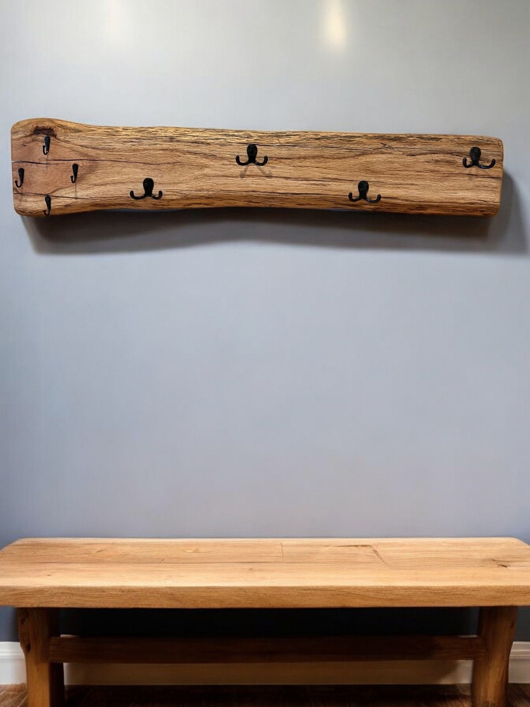 Rustic Wooden Coat Hanger, Entryway Organizer, Key Holder, Mudroom Rack ...