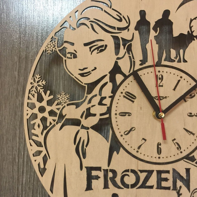 Disney FROZEN Elsa Anna Olaf Wall Clock Art Silent Wall Clock | Etsy