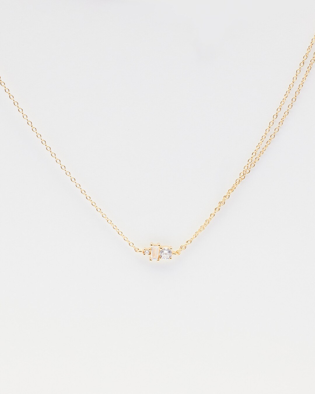 Josephine Double Gold Chain Necklace - Etsy
