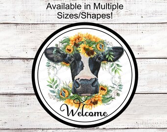 Welcome Cow Sign Farmhouse Wreath Sign Rustic Sign Wreath Supplies ...