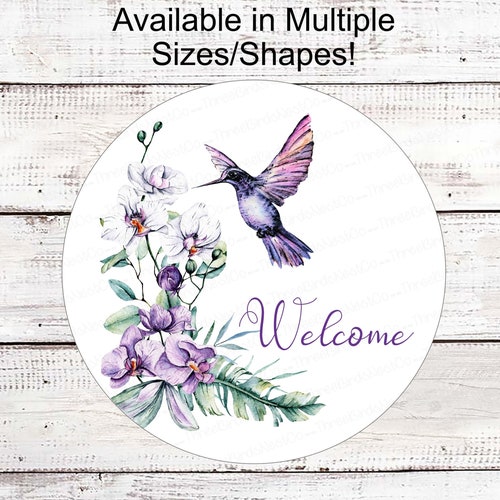 Hummingbird Welcome_wreath Sign | Etsy