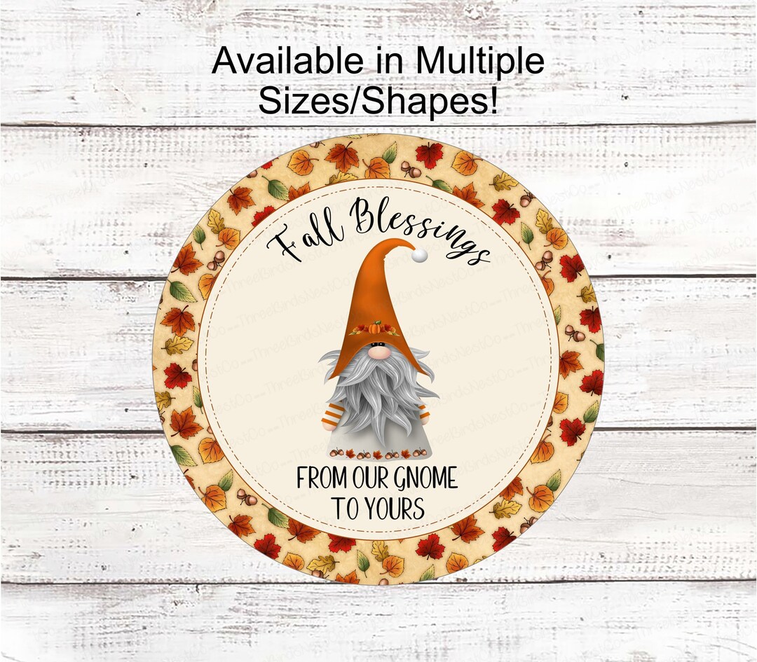 Fall Blessings Sign Fall Gnome Gnome Sign Fall Leaves - Etsy