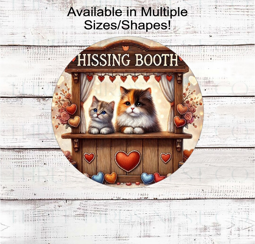 Valentines Day Wreath Sign, Hissing Booth, Cat Lover- MH1959 - Etsy