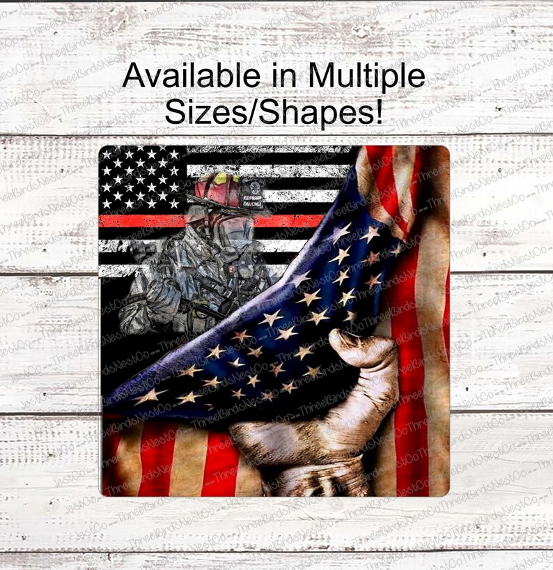 Firefighter Sign American Flag Sign Firefighter Shield - Etsy