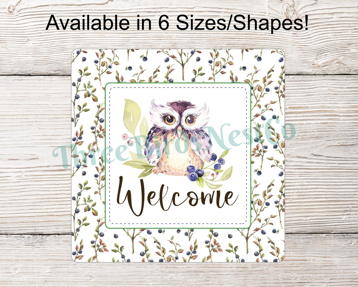 Welcome Wreath Sign Owl Sign Owl Welcome Owl Wreath | Etsy