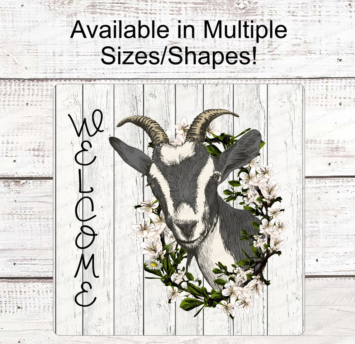 Farm Life Sign Goat Sign Goat Welcome Sign Goat Wreath | Etsy