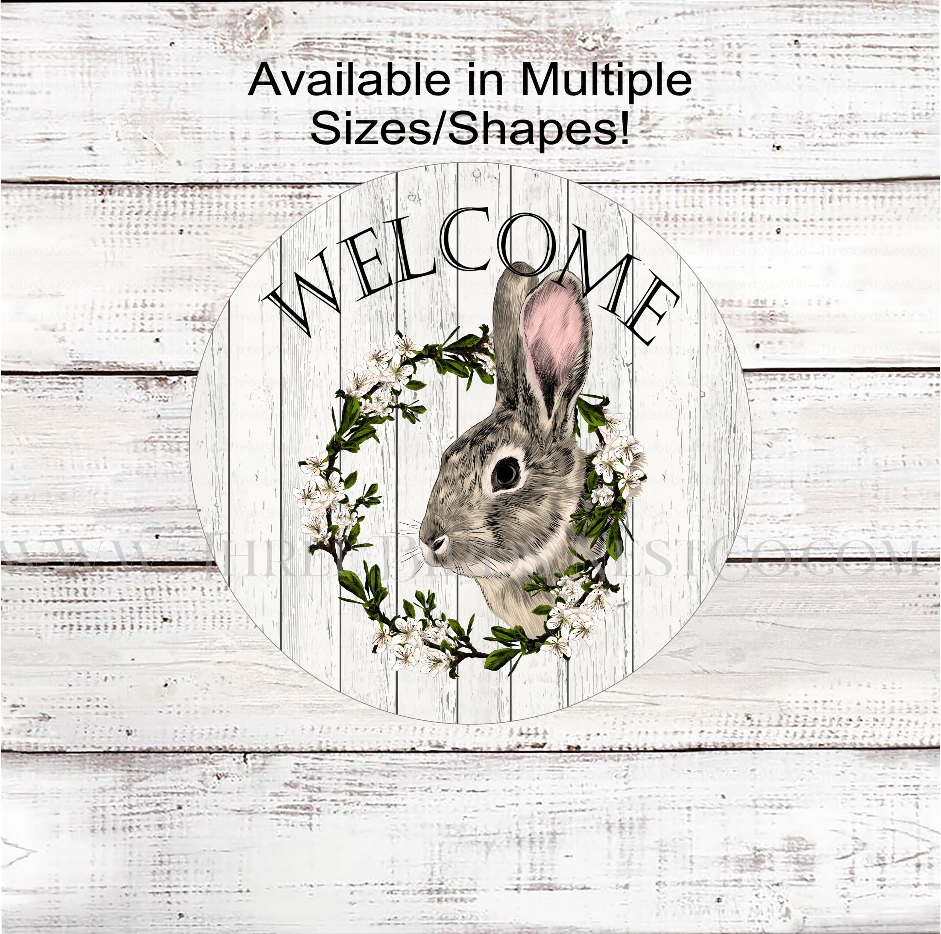 Farmhouse Bunny Rabbit Welcome Wreath Sign Easter Sign - Etsy