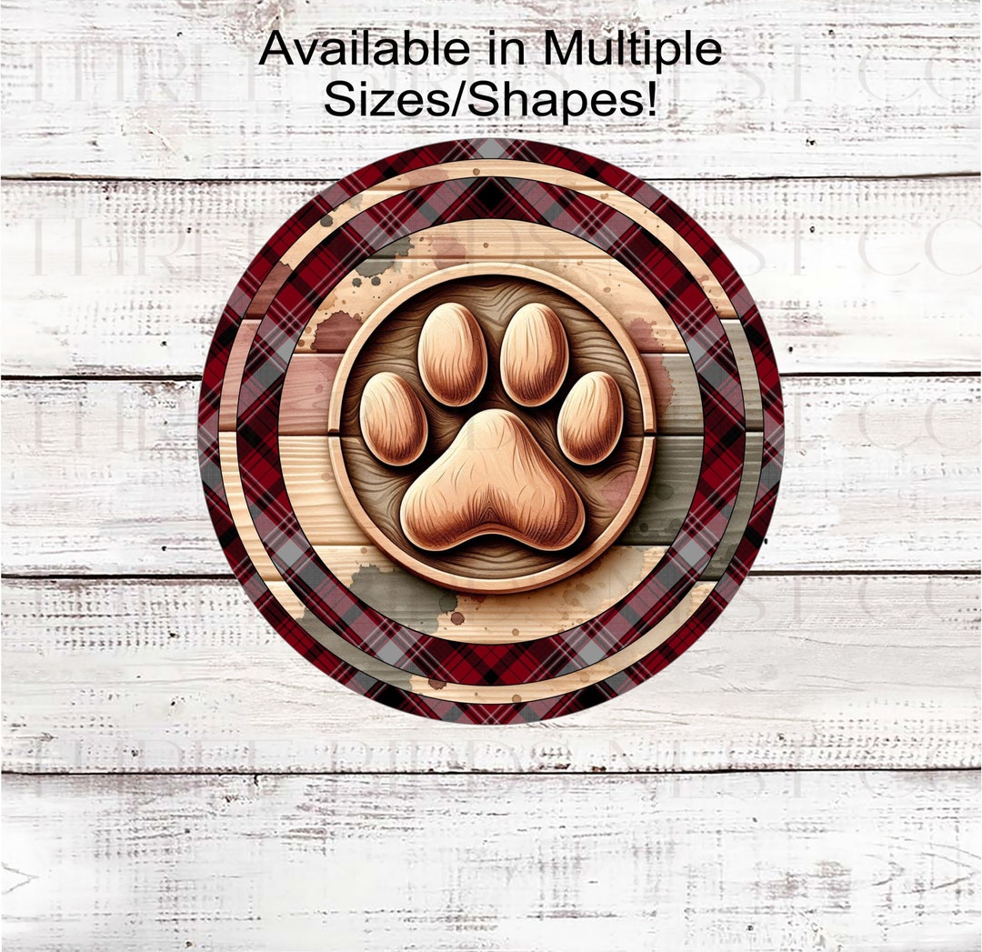 Dog Wreath Signs, Cat Lover, Paw Print Decor, Rustic Farmhouse Decor ...