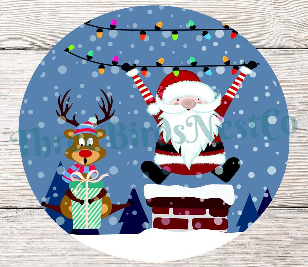 Christmas Wreath Signs Santa Wreath Sign Rudolph Sign - Etsy