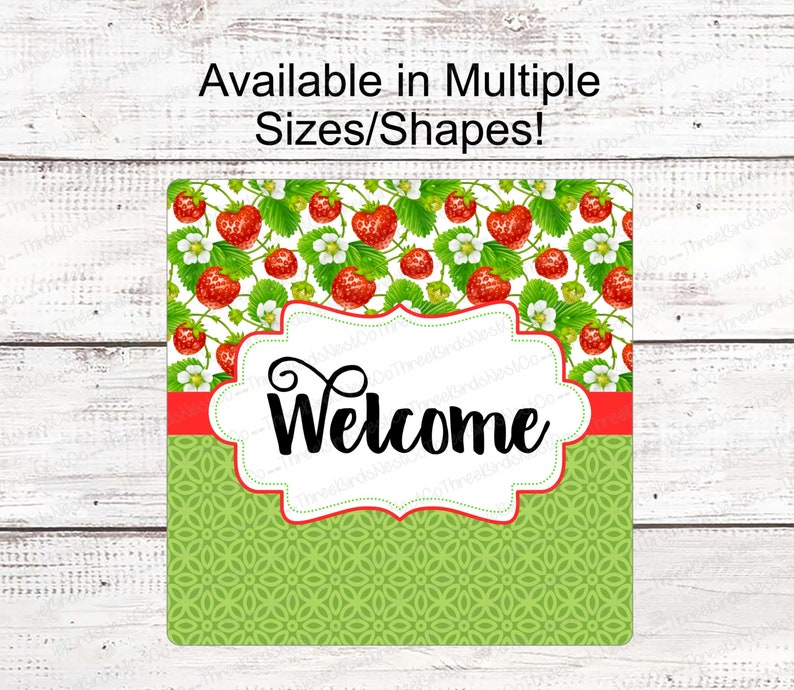 Strawberry Sign Welcome Wreath Sign Strawberries Sign - Etsy