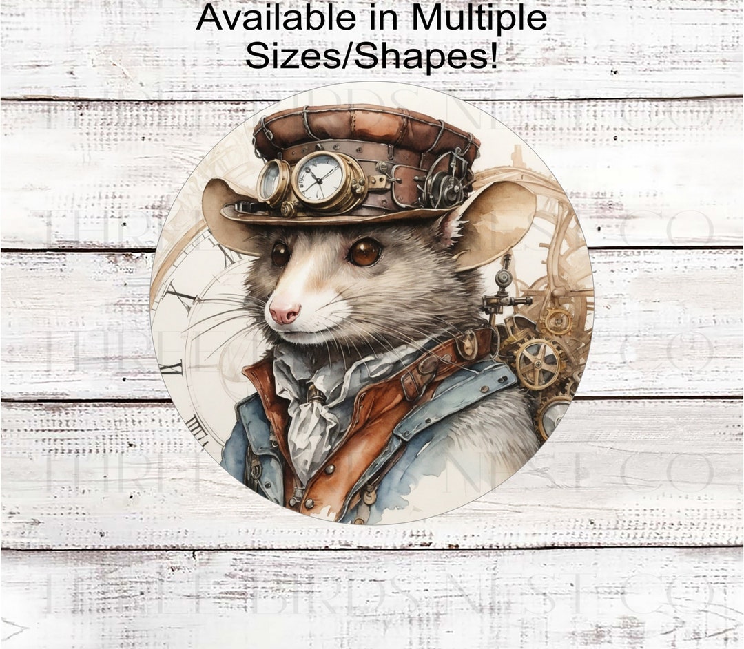 Steampunk Opossum Possum Sign Steampunk Decor Steampunk Wreath Sign - Etsy