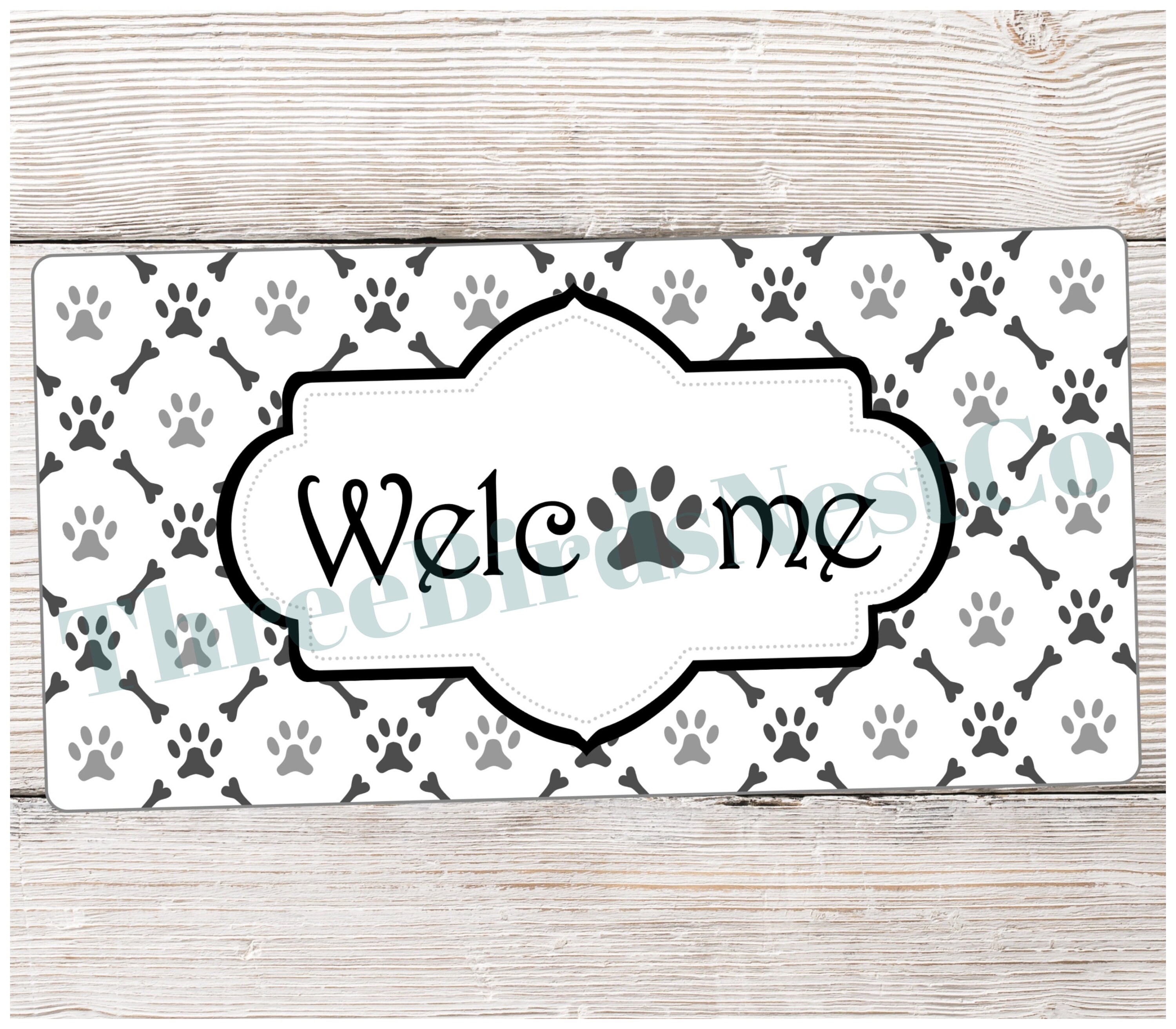 Welcome Wreath Sign Dog Welcome Sign Paw Print Sign Dog | Etsy