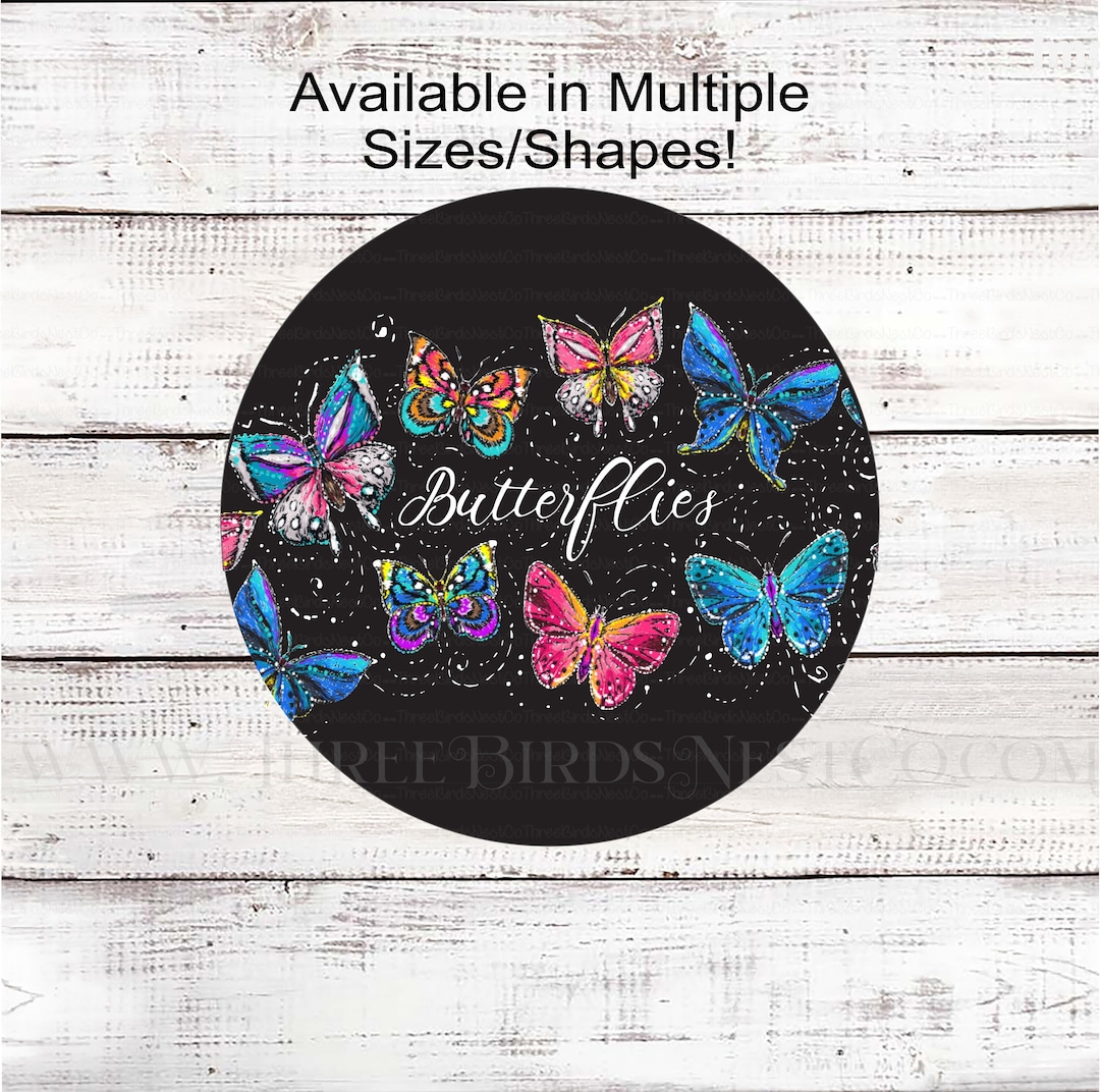 Butterflies Chalkboard Look Wreath Sign - Etsy
