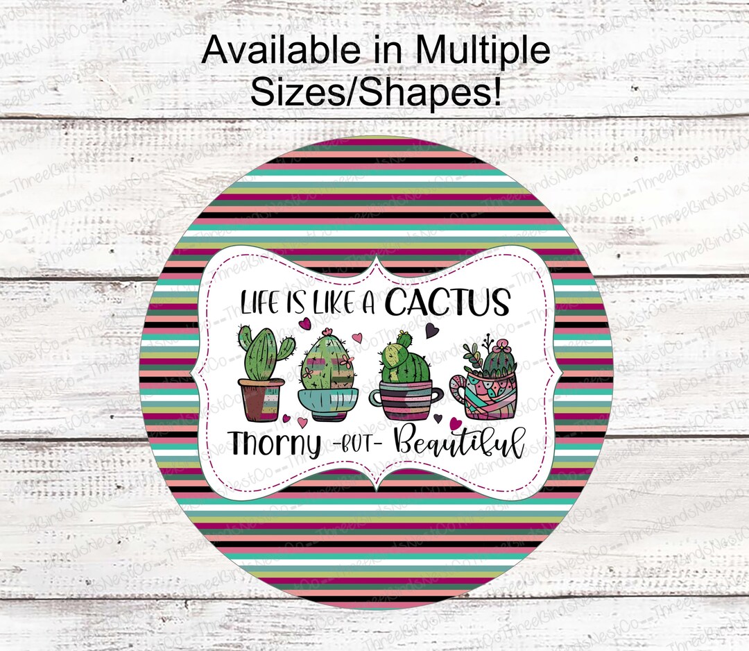 Cactus Wreath Sign Cactus Sign Cactus Wreath Succulent Sign Spring ...