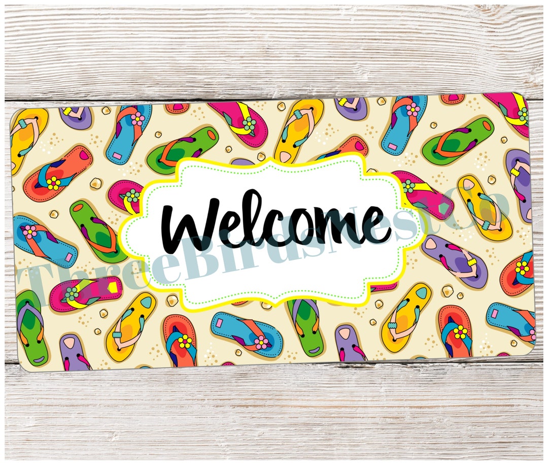 Welcome Wreath Sign - Beach Welcome Sign - Beach Wreath Sign - Summer ...