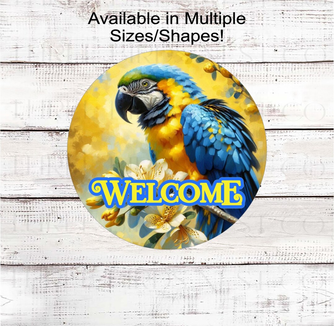 Summer Welcome Wreath Sign, Parrot Macaw Lover- PA2085 - Etsy