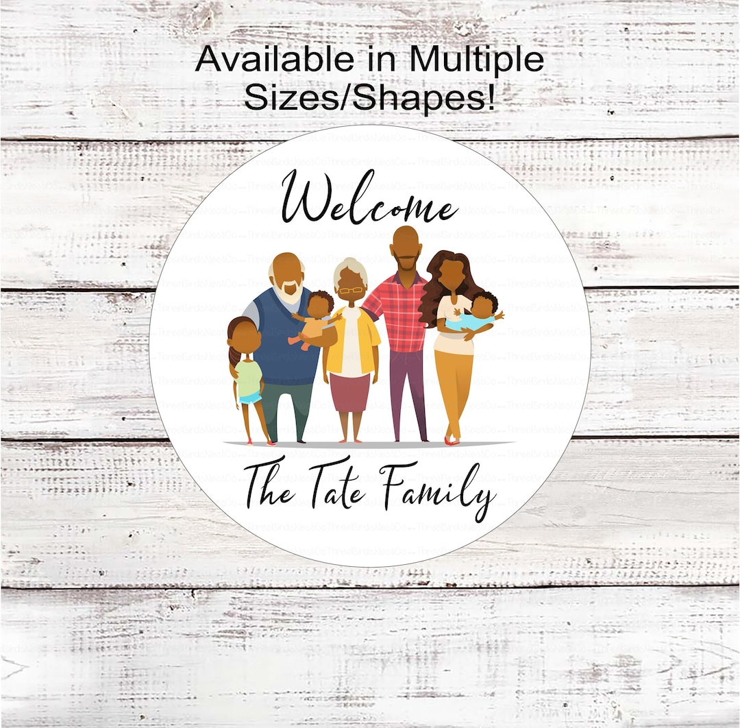 Custom African American Family Members Personalized Wreath Sign - Etsy