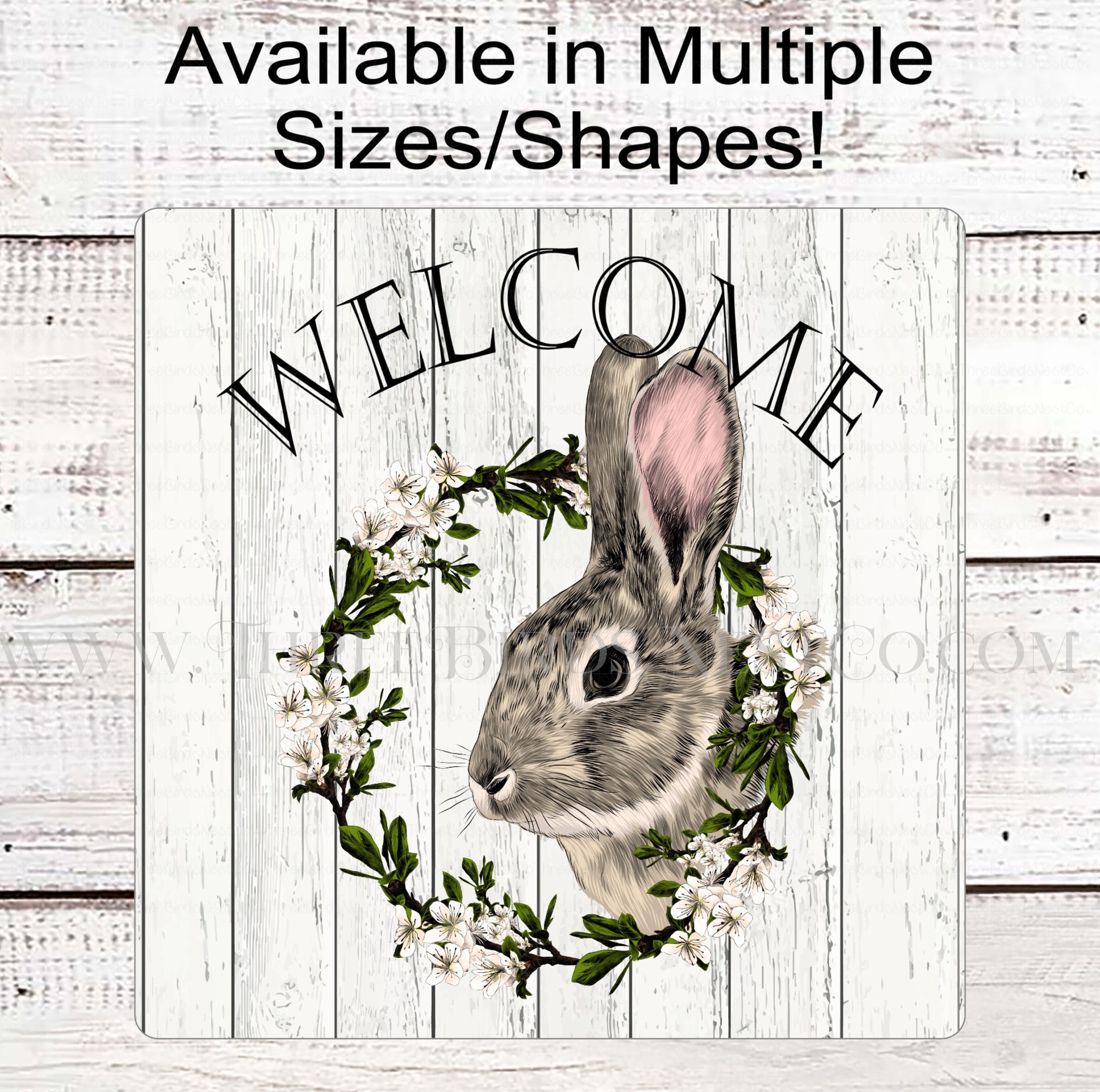 Farmhouse Bunny Rabbit Welcome Wreath Sign, Easter Sign- E78 - Etsy