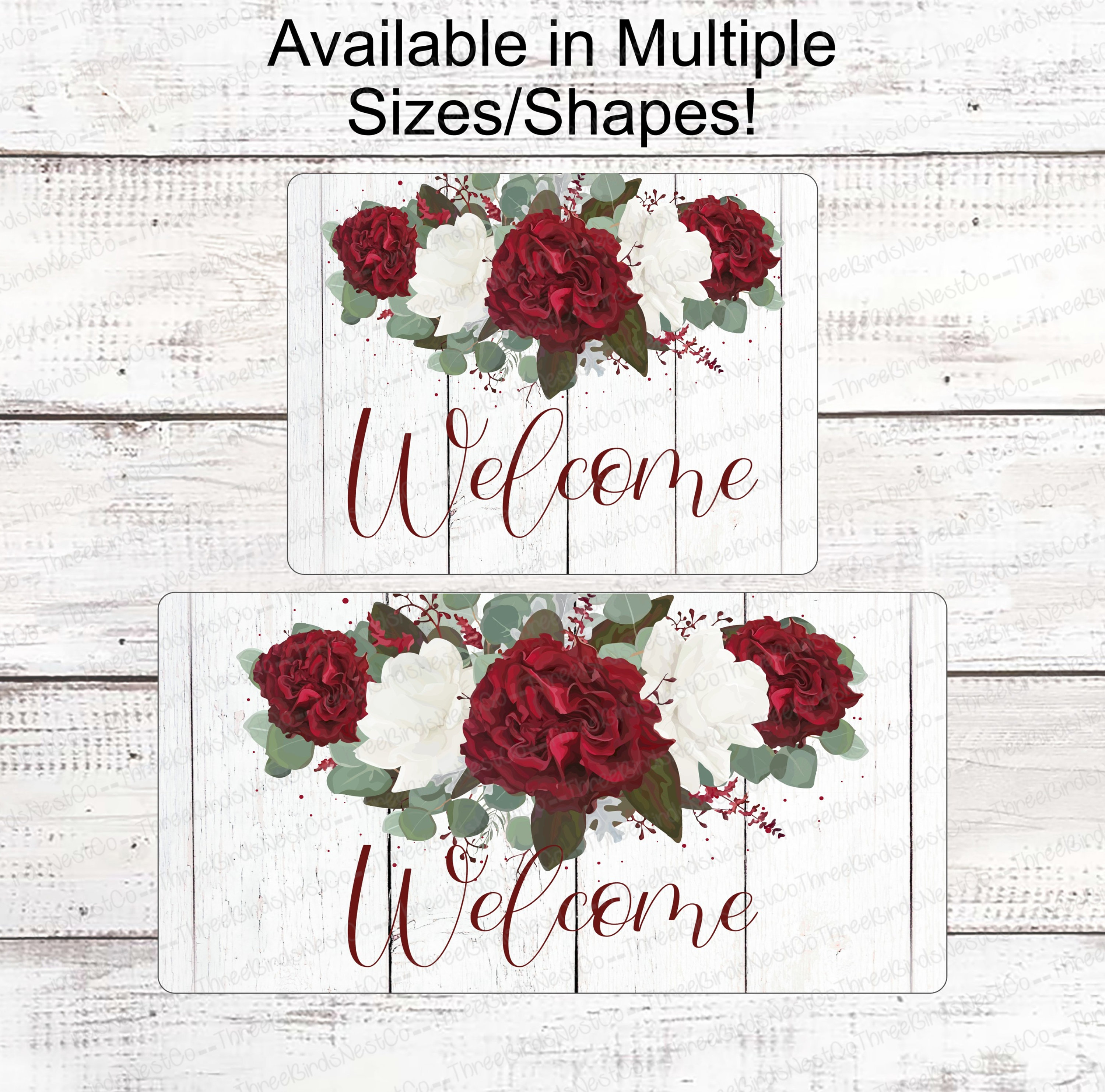 Welcome Wreath Sign Roses Sign Welcome to Our Home Sign | Etsy