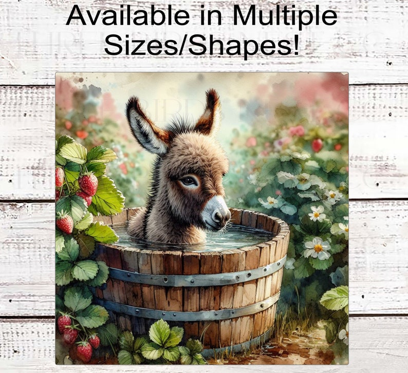 Donkey Wreath Sign, Farm Fresh Strawberries, Rustic Farmhouse- FH1113 ...