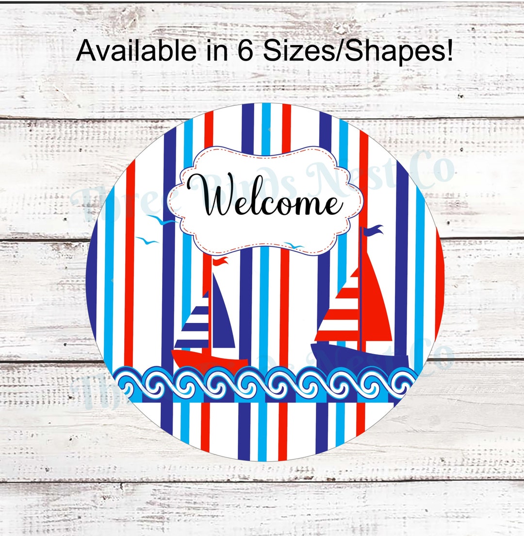Sailboat Sign Beach Wreath Sign Nautical Wreath Sign - Etsy