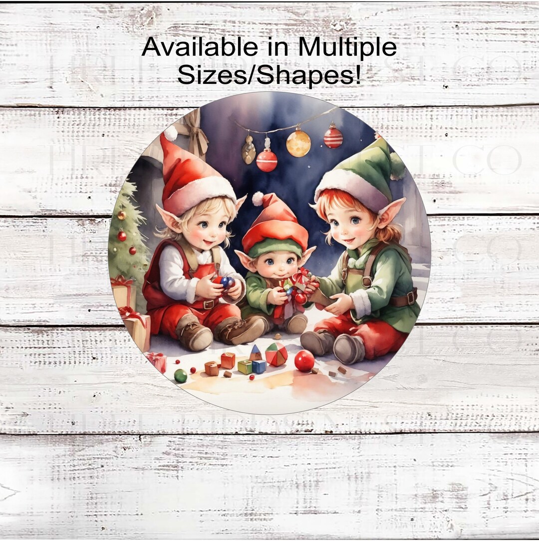 Christmas Elves Wreath Sign Toys Sign Christmas Tree - Etsy