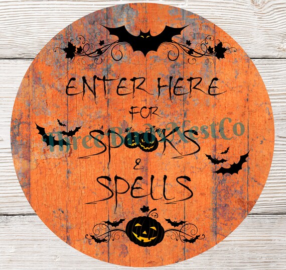 Halloween Signs Halloween Wreath Signs Halloween Bats | Etsy