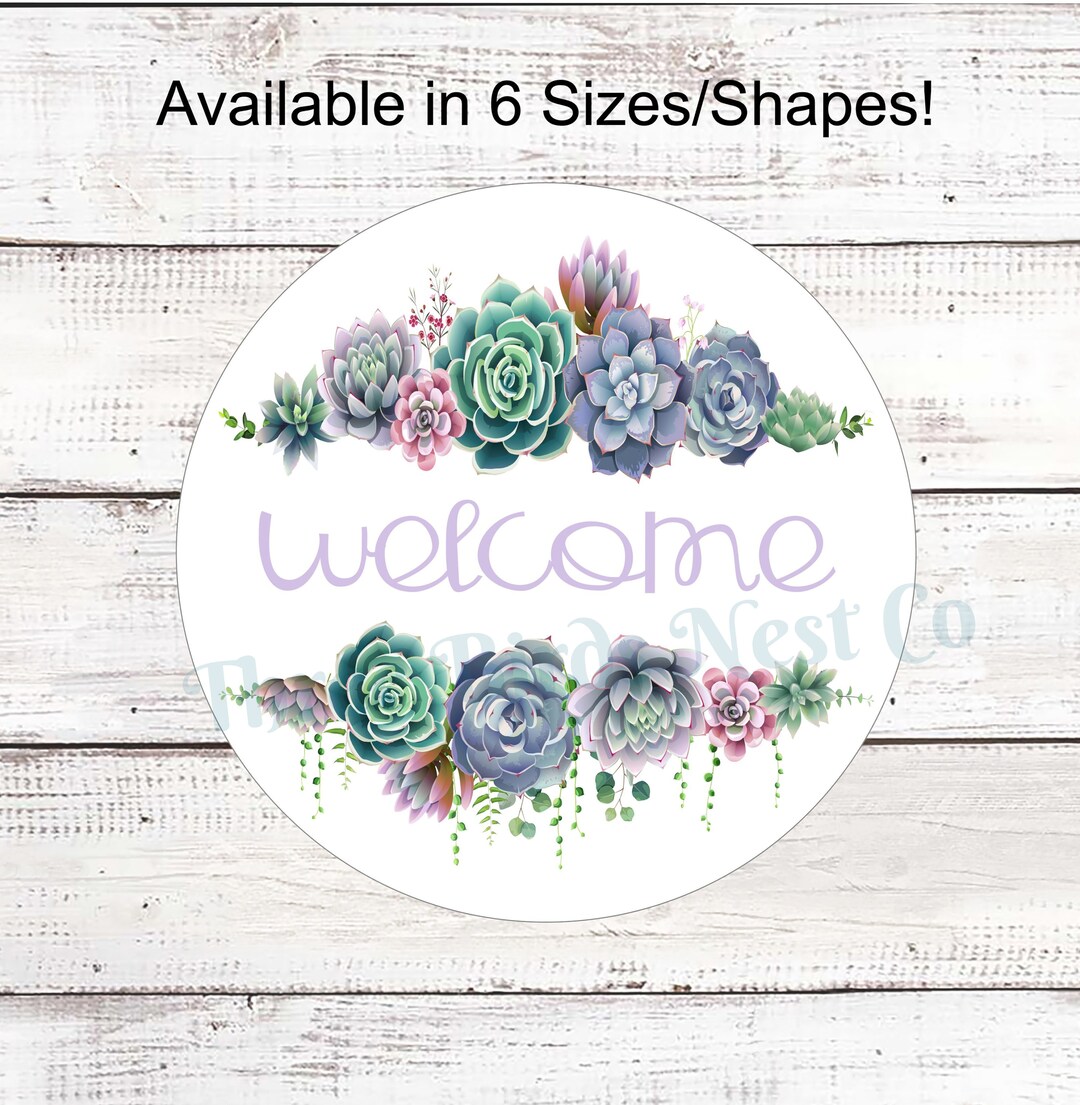 Succulents Sign Custom Succulents Sign Welcome Wreath Sign Personalized ...