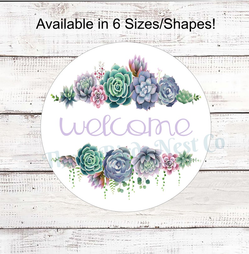 Succulents Sign Custom Succulents Sign Welcome Wreath Sign - Etsy