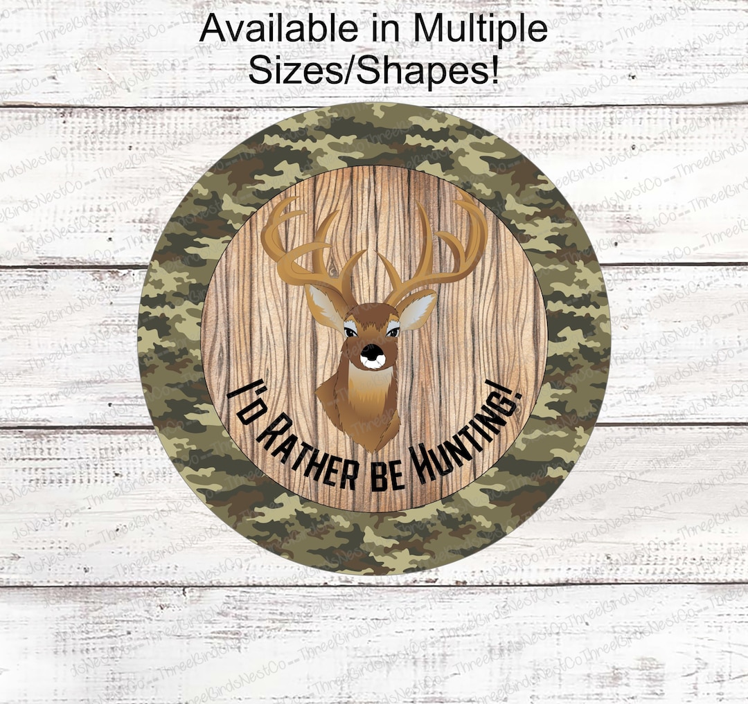 Whitetail Buck Deer Hunting Sign: Camo Wreath Accent- EV204 - Etsy