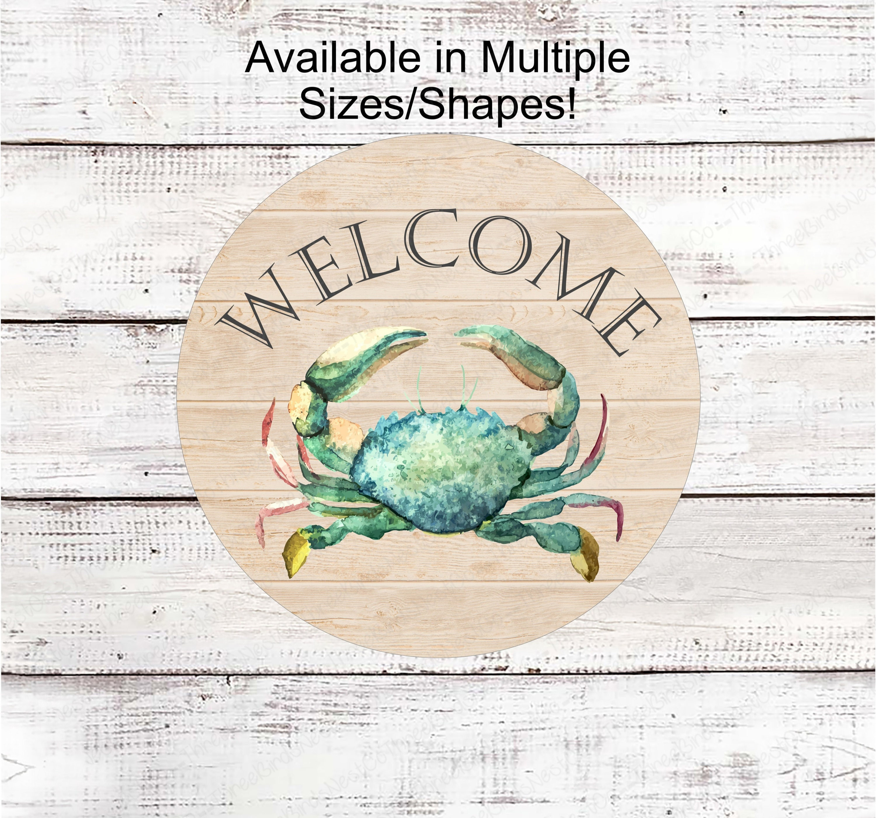 Blue Crab Welcome Beach Wreath Sign, River Decor, Beach Lover- B13 - Etsy