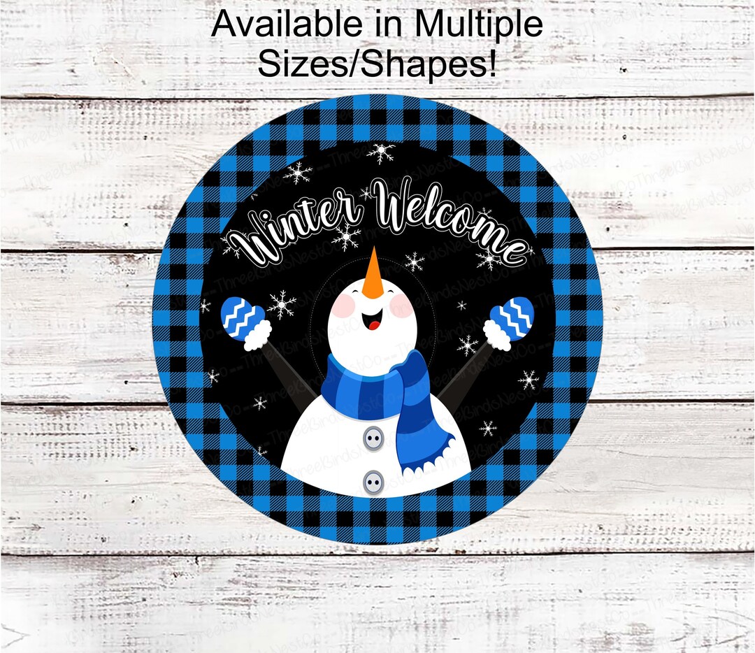 Snowman Sign Snowman Welcome Sign Welcome Wreath Sign Welcome Winter ...
