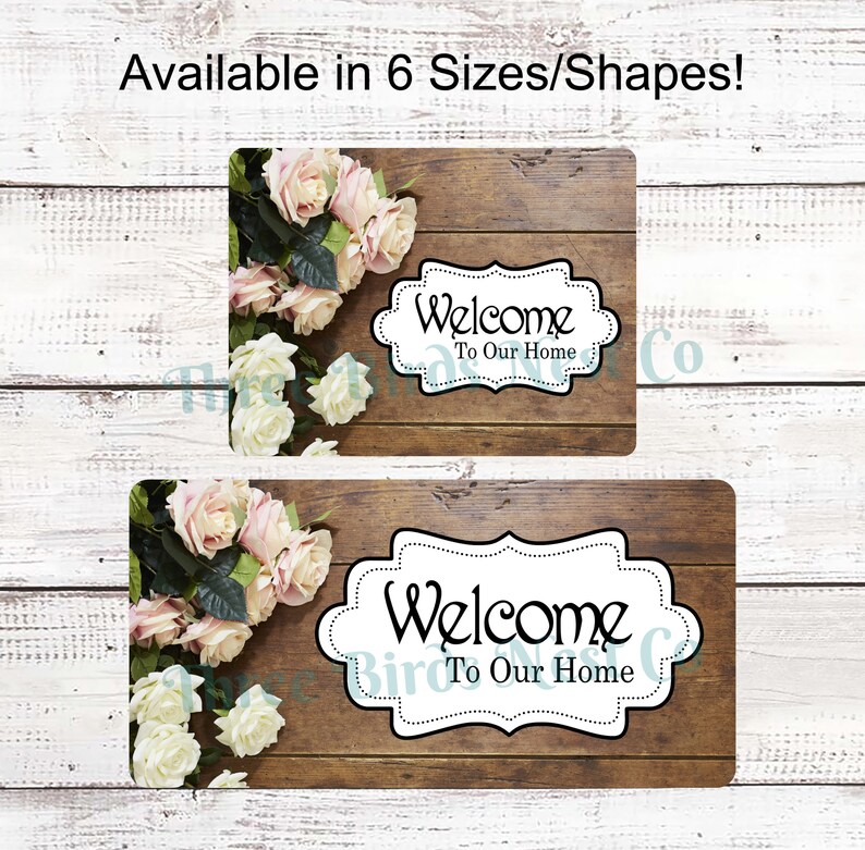 Welcome Wreath Sign Roses Sign Welcome to Our Home Sign - Etsy
