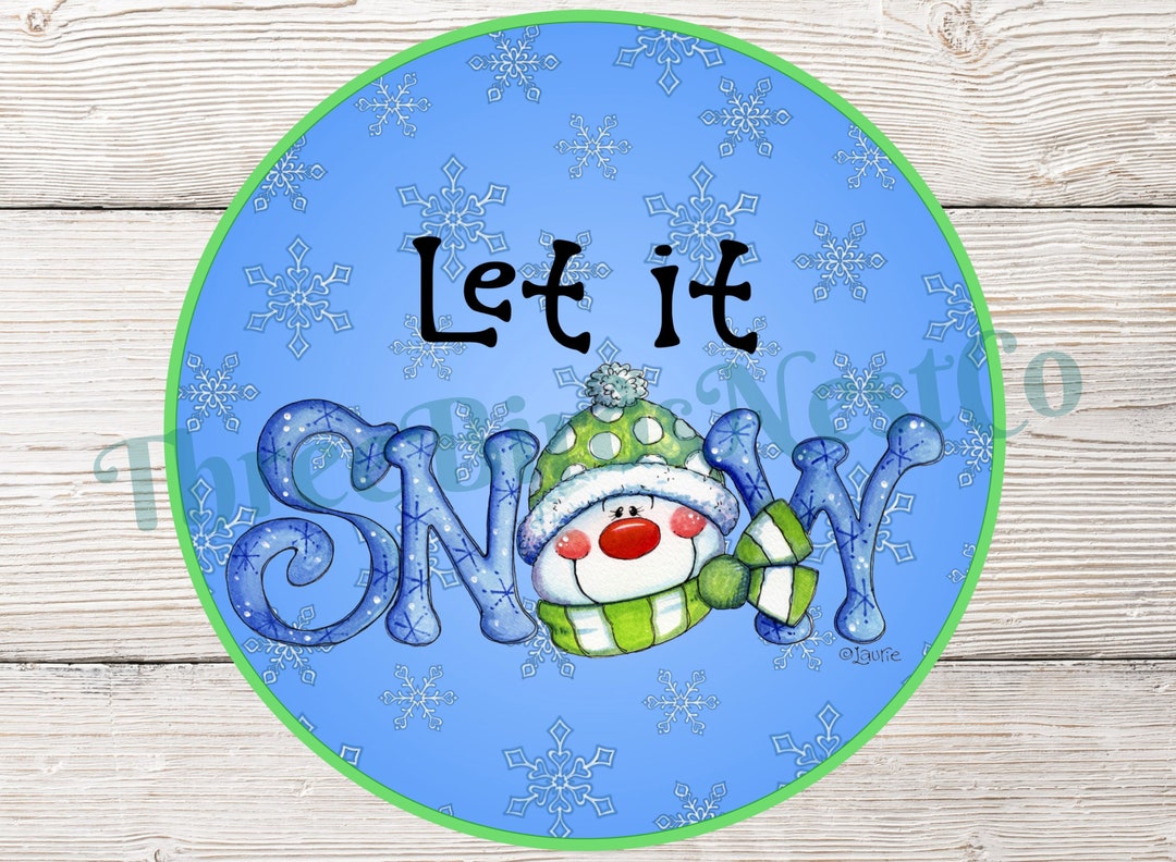 Christmas Wreath Signs Let It Snow Sign Snowman Sign - Etsy