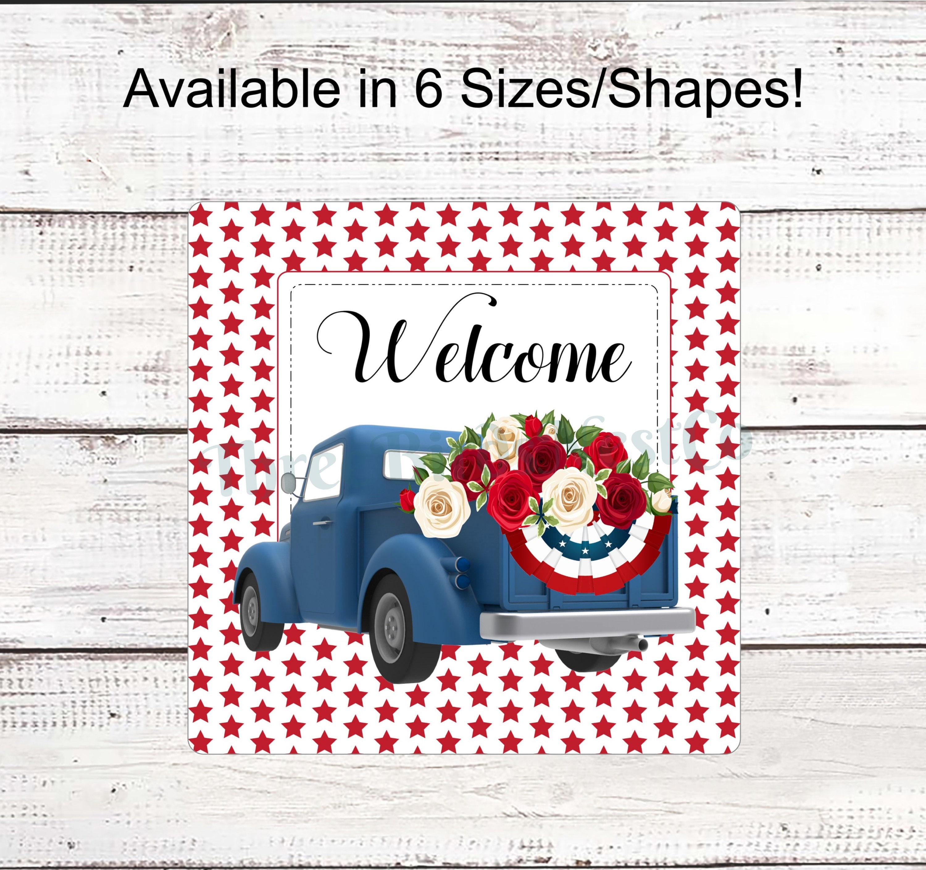 Patriotic Wreath Sign Flower Truck Sign Patriotic Welcome - Etsy
